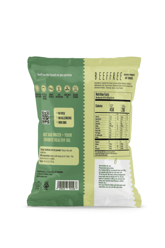 BEEFFREE unique meat mixture based on pea protein - Creative pea Store